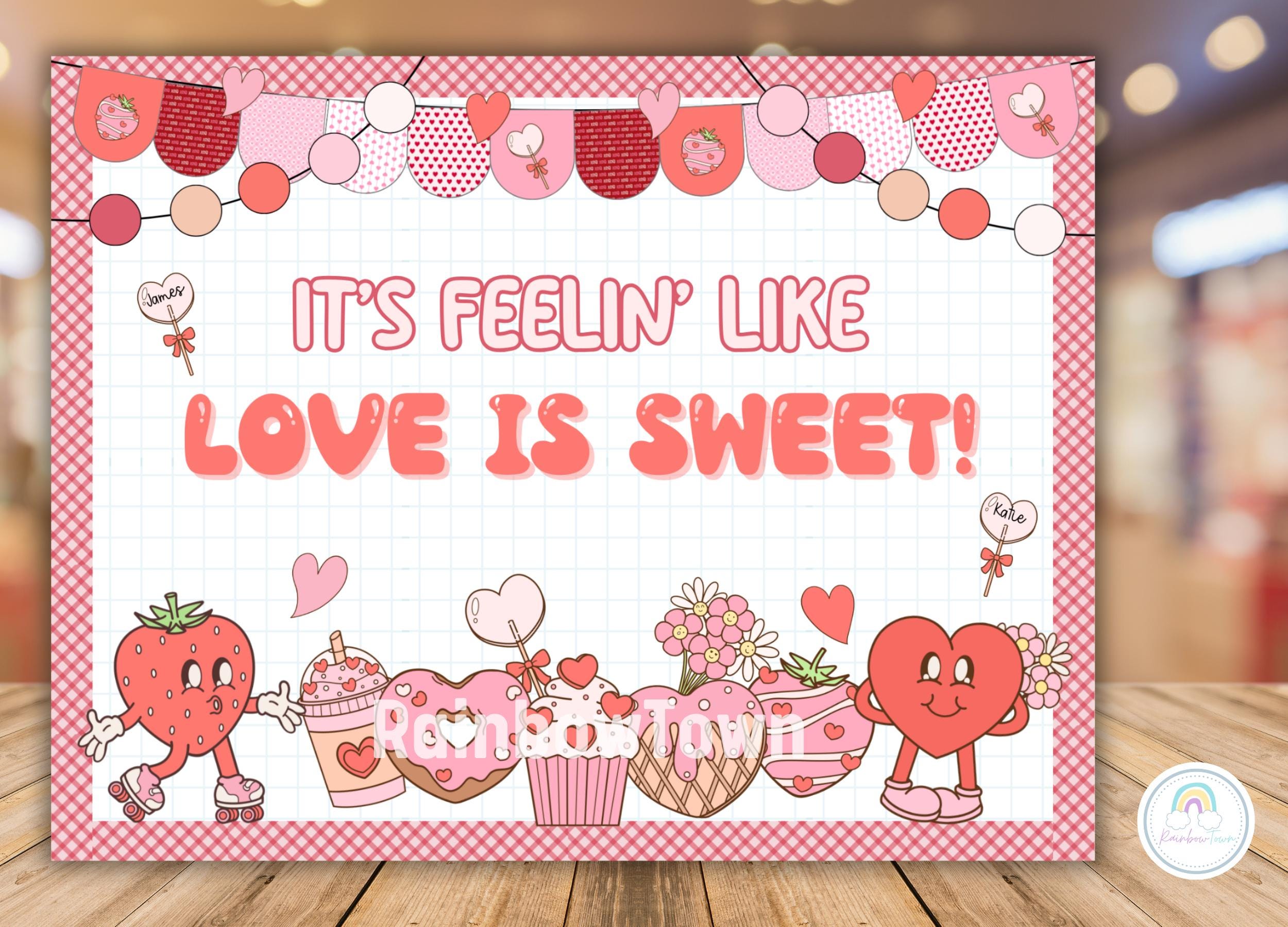 Valentine's Day Bulletin Board Kit Groovy Kindness Classroom Decor ...