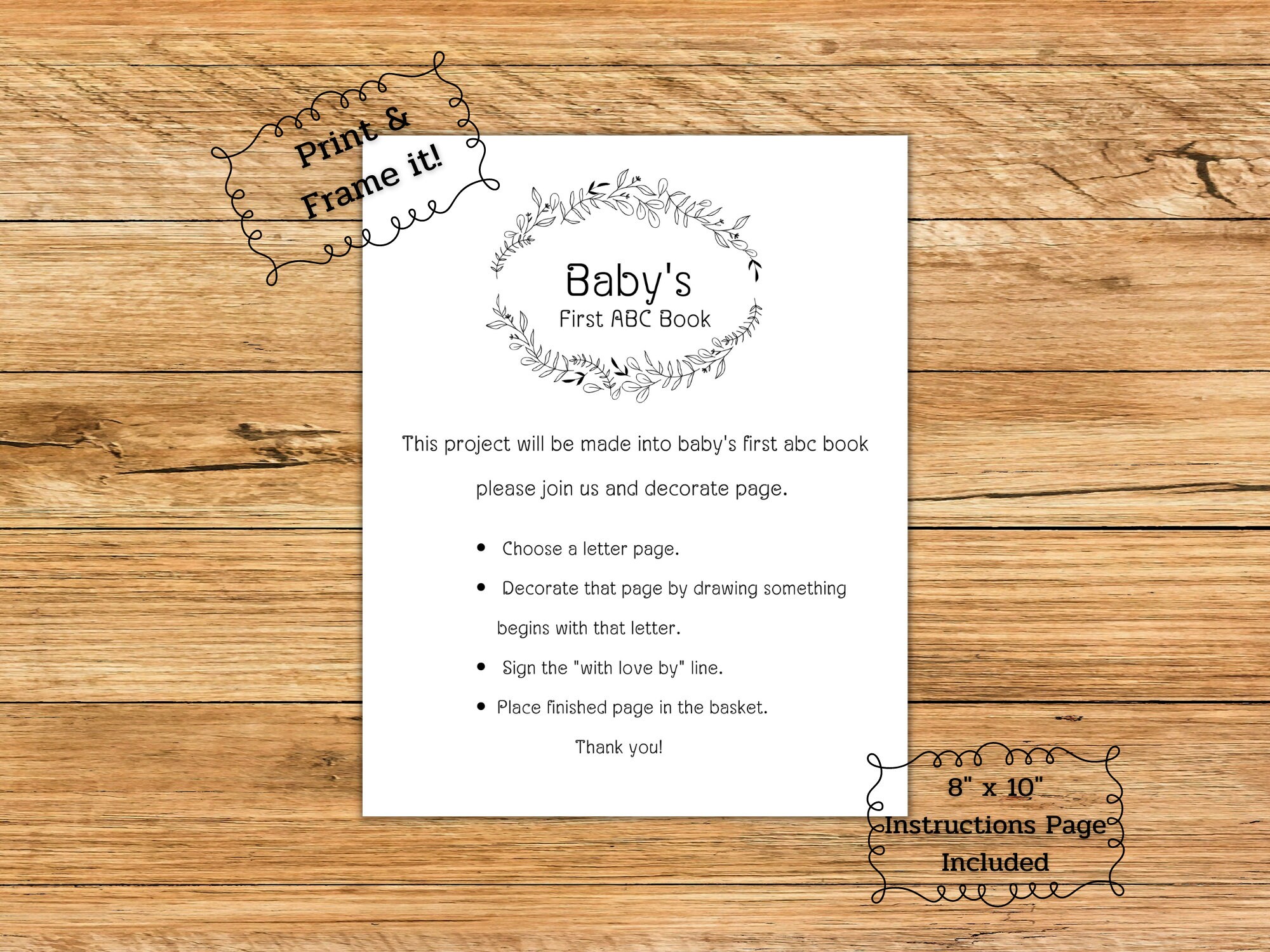 Baby 1st Alphabet Book Printable Baby Shower ABC Book Baby - Etsy Canada