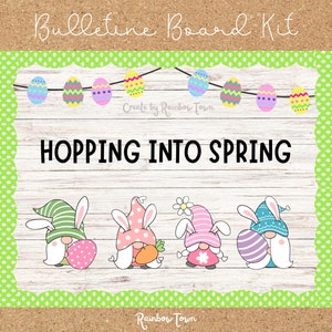 Gnome Easter Bulletin Board Kit Spring Bulletin Board Classroom Decor ...