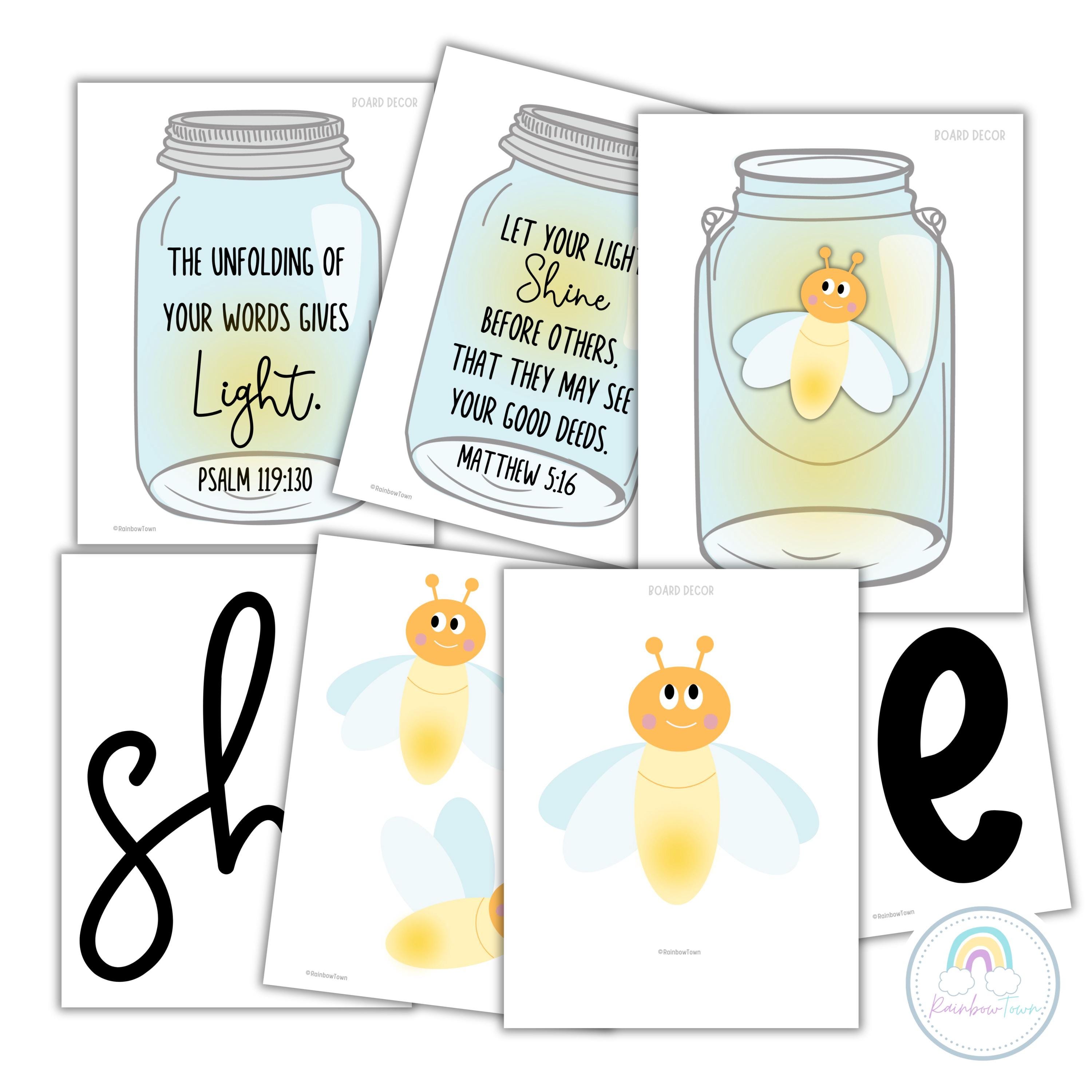 New Years Bulletin Board Kit Let Your Light Shin Christian Classroom ...