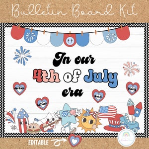 4th of July Bulletin Board Kit: Groovy Patriotic Classroom Decor (PDF ...