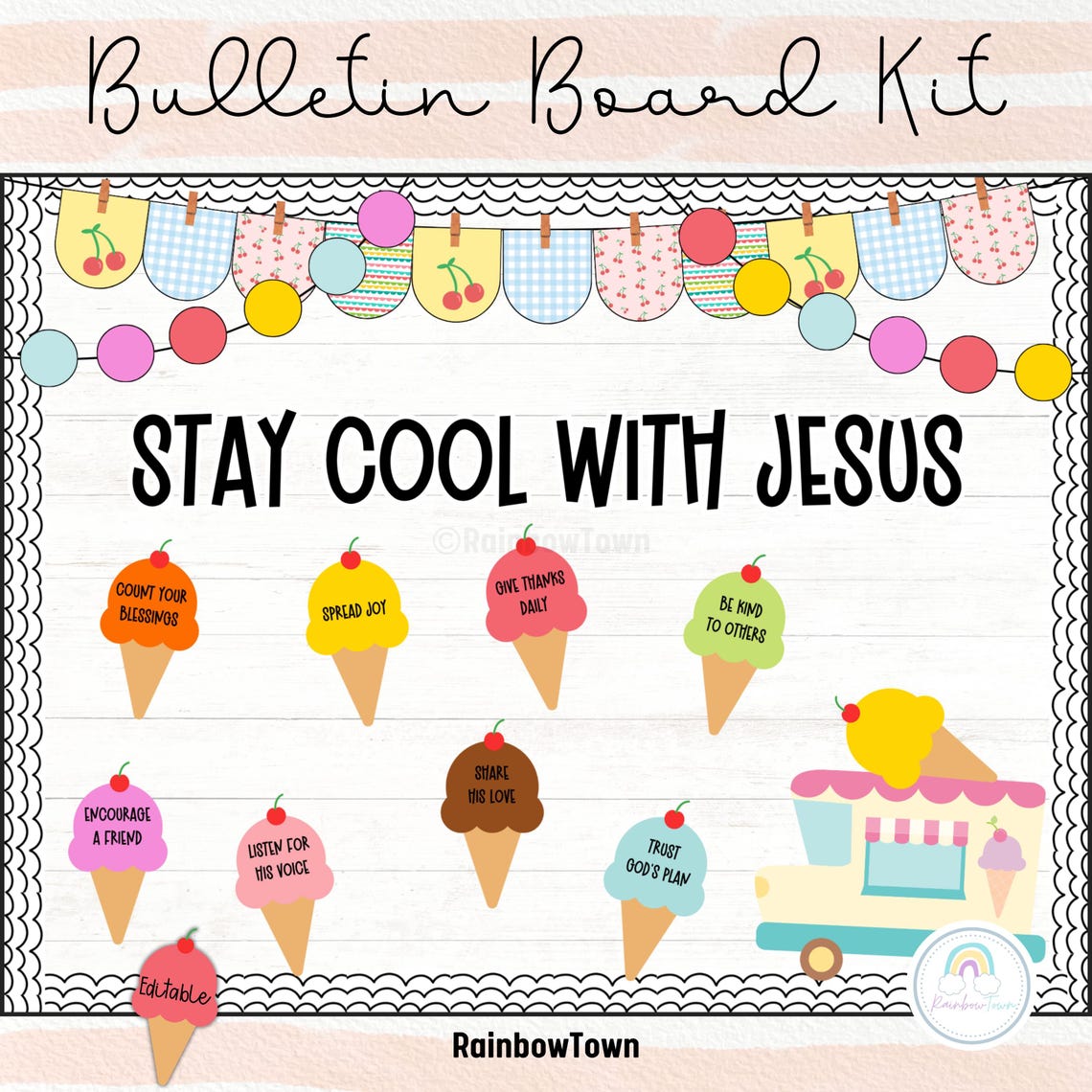 Summer Bulletin Board Kit Christian Classroom Decor Printable ...