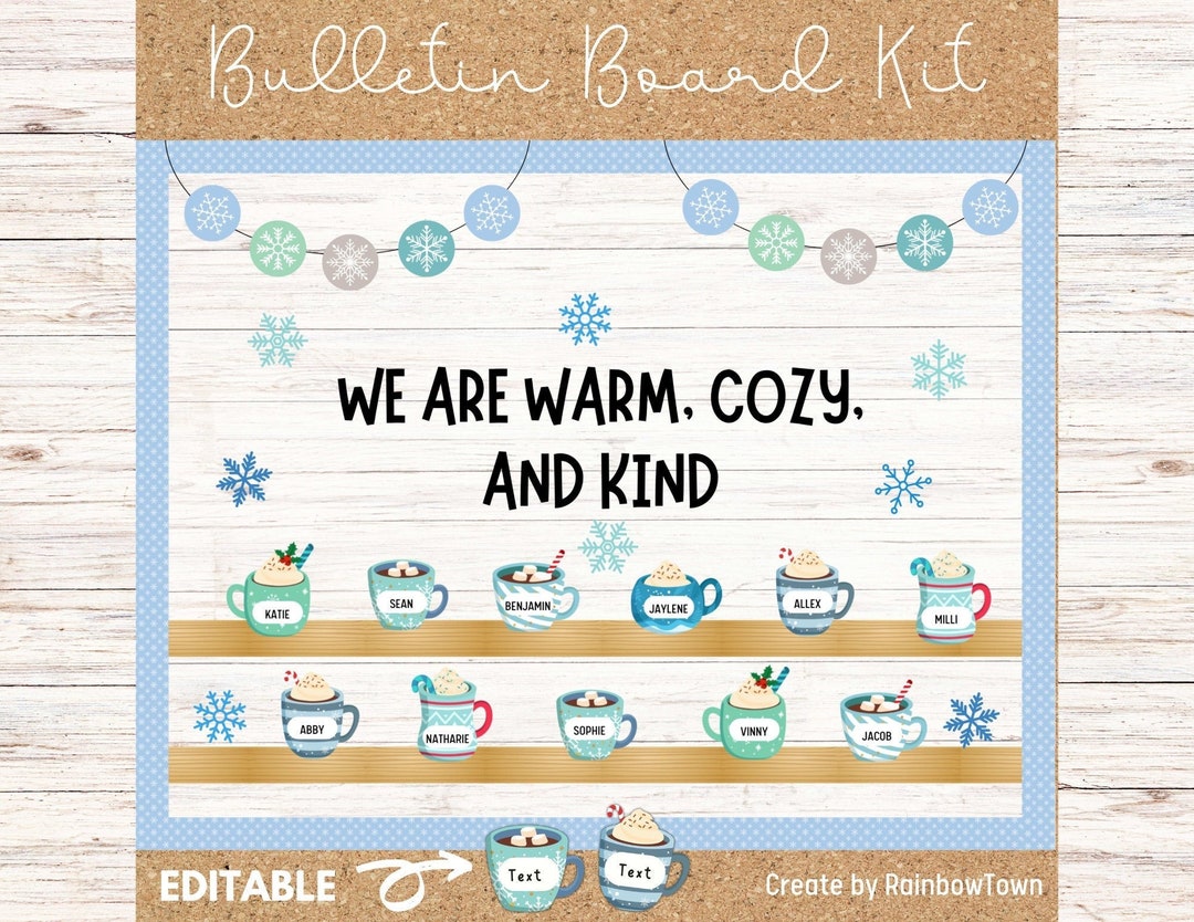 Winter Bulletin Board Kit Kindness Classroom Door Decor Printable ...