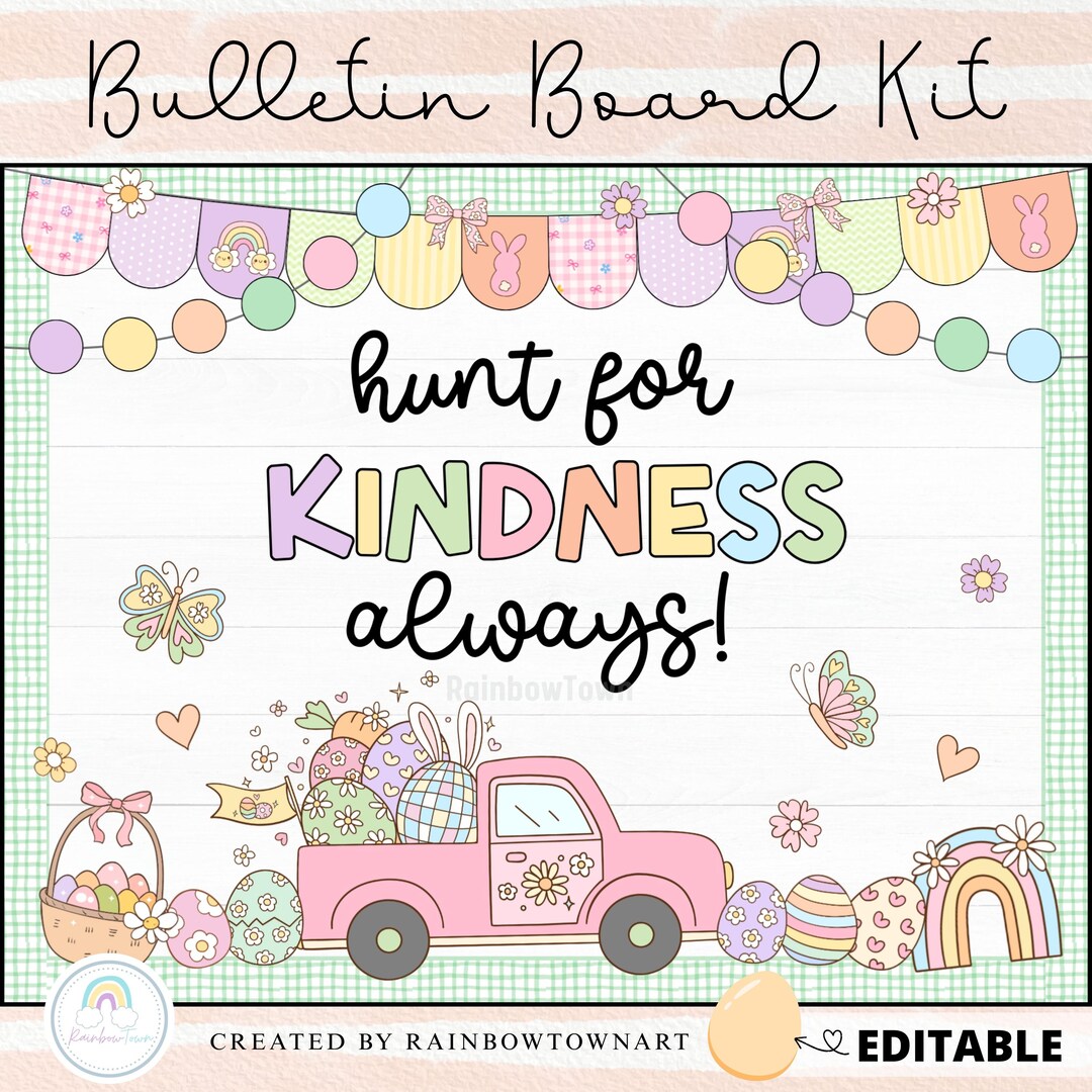 Easter Bulletin Board Kit Egg Classroom Decor Printable & Editable - Etsy