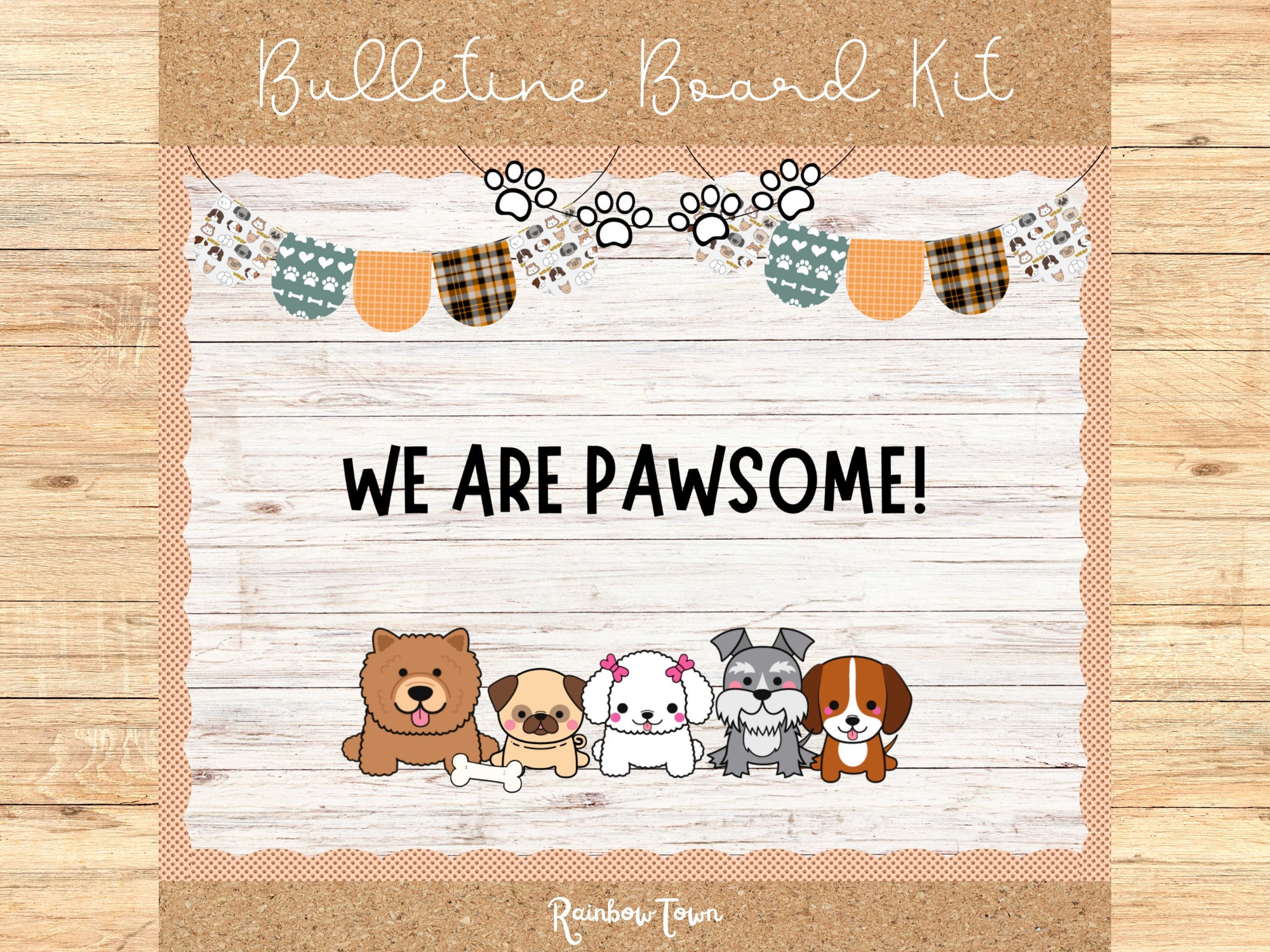 AWAYS BE PAWSITIVE Puppy Bulletin Board Kit Paw Back to School - Etsy