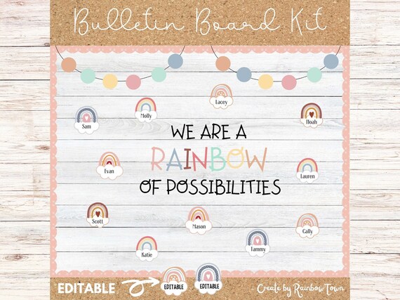 BOHO Rainbow of Possibilities Bulletin Board - Etsy