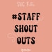 Staff Shout Outs Bulletin Board Wall Letters Shout Out Card Printable ...