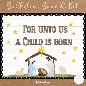 Nativity Scene Bulletin Board Kit | Minimalist Christmas Classroom ...