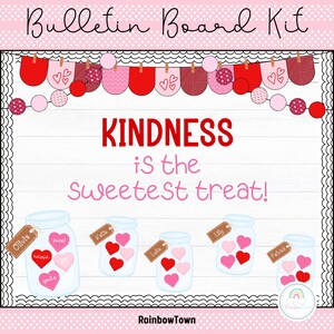 Valentine’s Day Bulletin Board Kindness Jar Door Decor Kit February ...