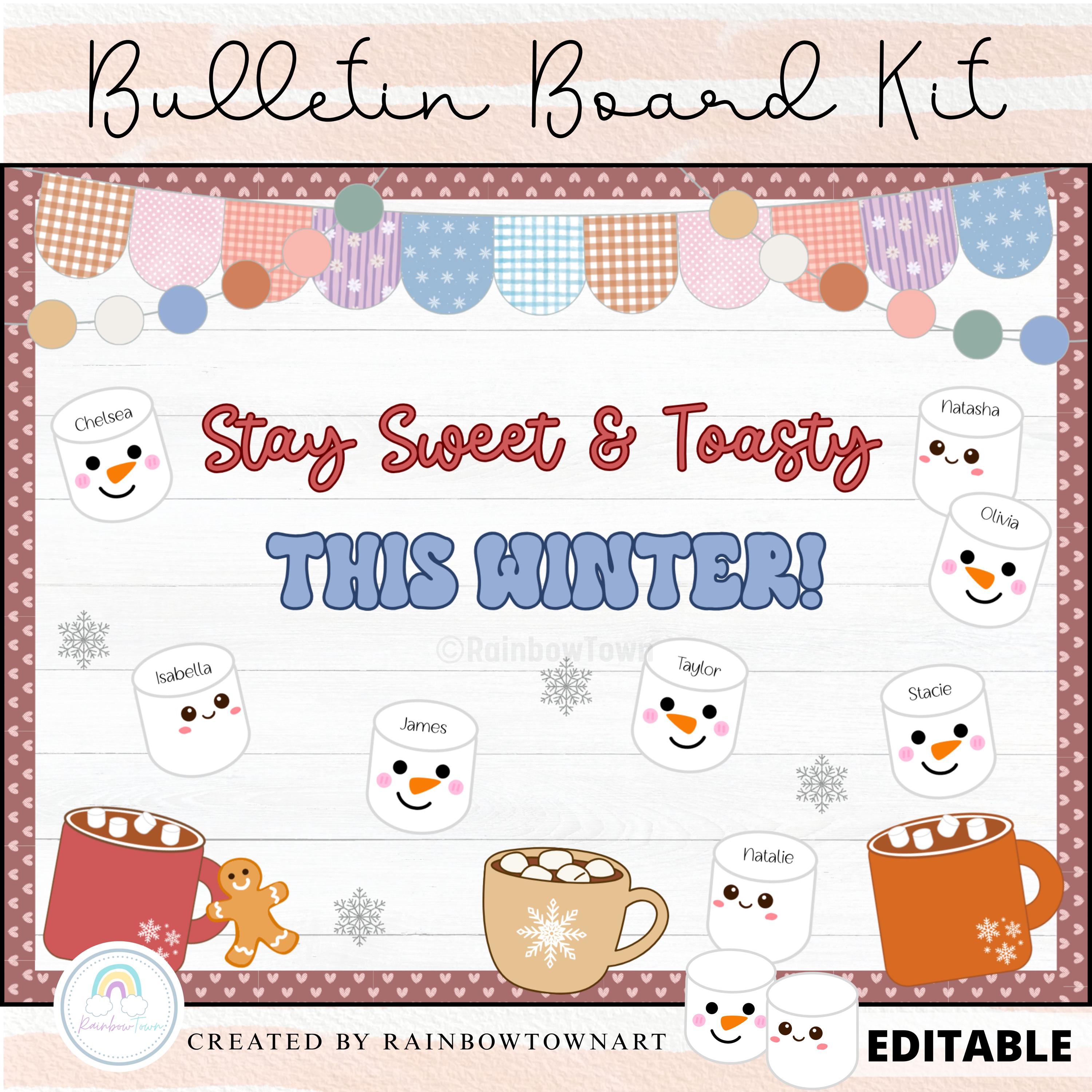 Winter Bulletin Board Kit Hot Cocoa Classroom Decorations Printable ...