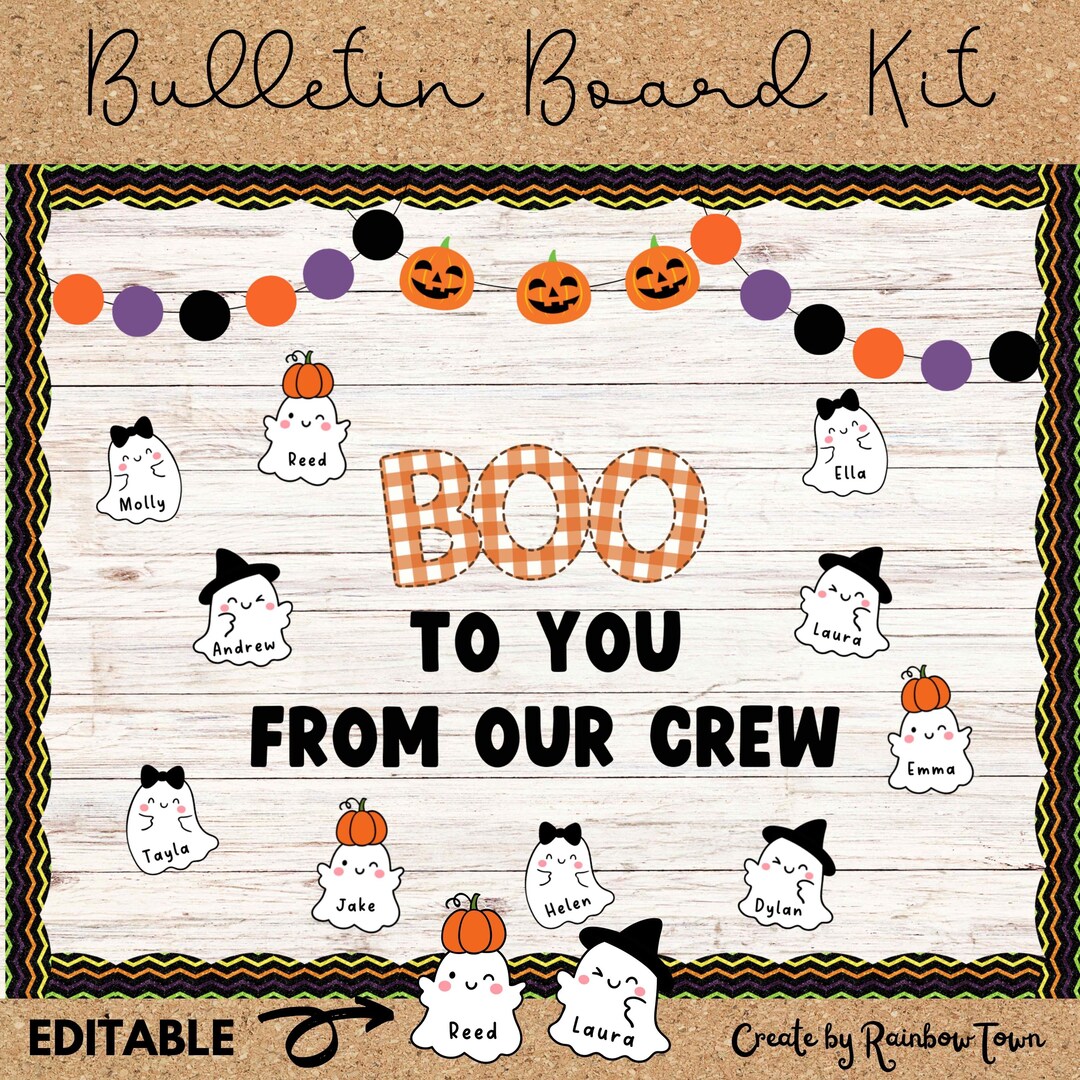 Cute Ghost Halloween Bulletin Board Kit | Spooky Season Classroom Decor ...