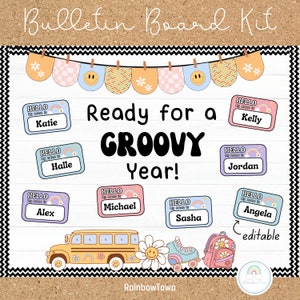 Welcome Back to School Bulletin Board August Bulletin Board Groovy ...