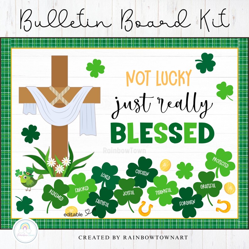 St. Patrick's Day Bulletin Board Kit Shamrock Classroom Door Decor ...