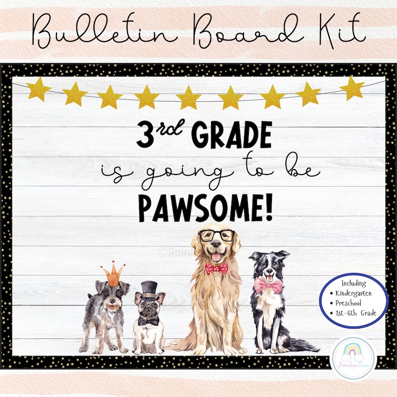 Back to School Bulletin Board Welcome Back Door Decor Dog Theme ...
