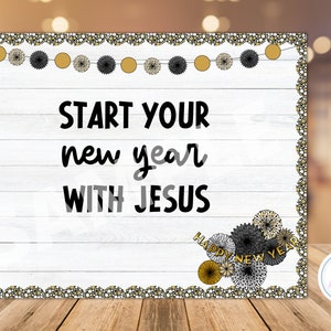 New Year Bulletin Board Kit Christian Classroom Decor Printable - Etsy