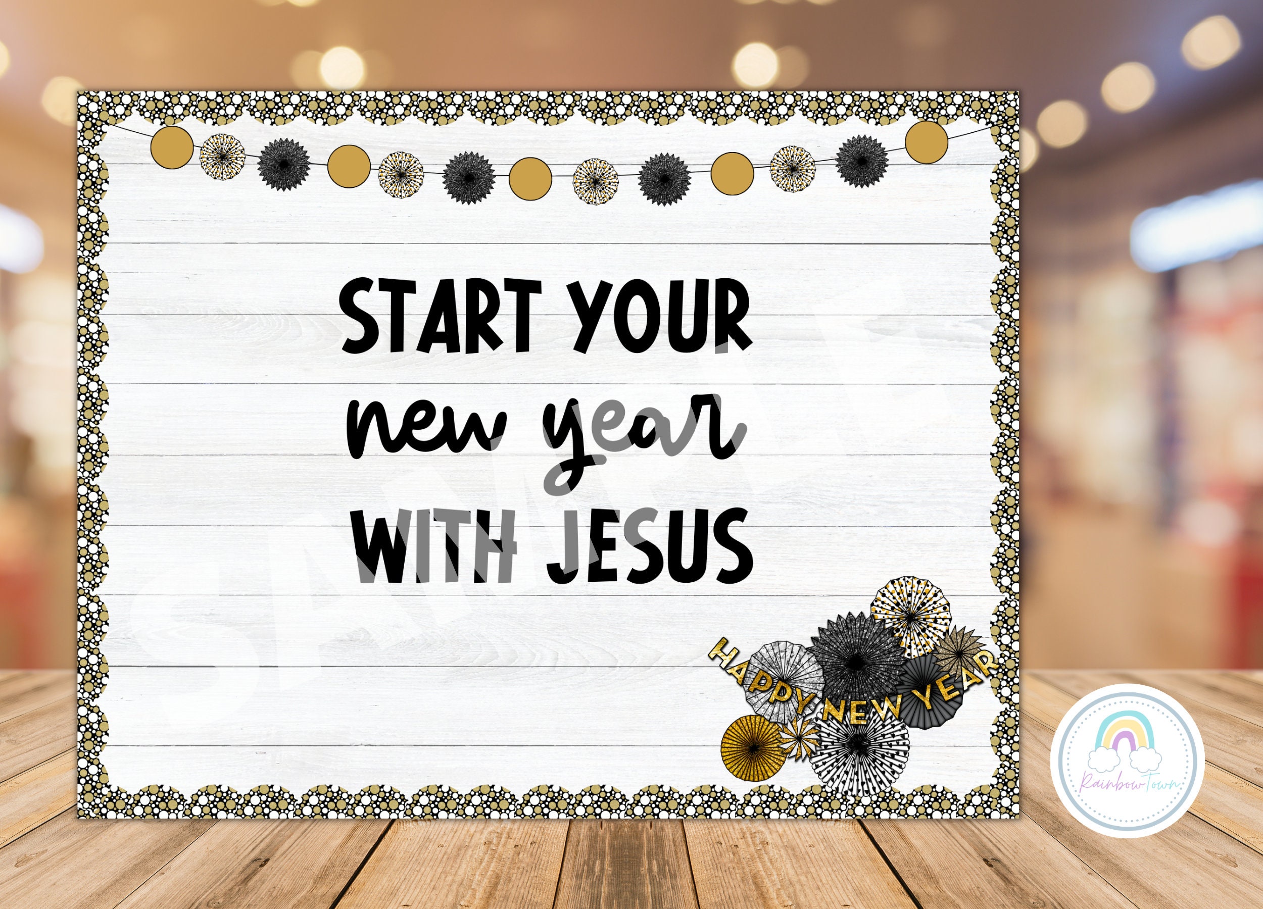 New Year Bulletin Board Kit Christian Classroom Decor Printable - Etsy