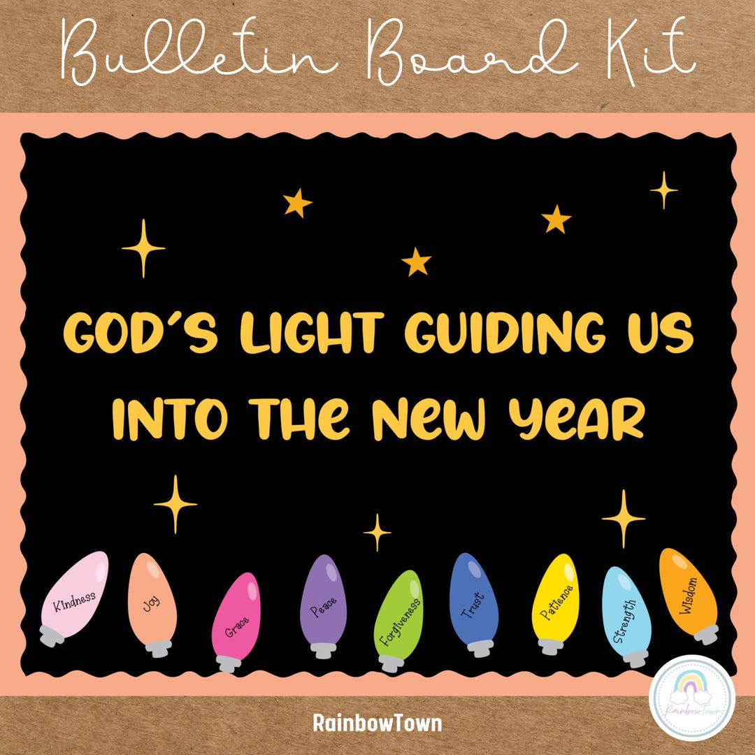 New Year Bulletin Board Christian Classroom Decor Printable - Etsy