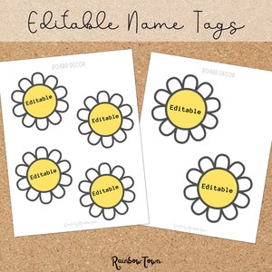 Editable Name Tags Spring Bulletin Board Decor - Etsy