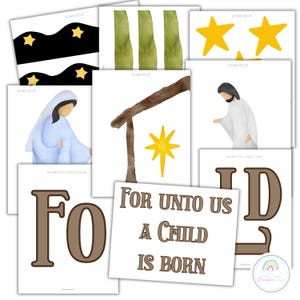 Nativity Scene Bulletin Board Kit | Minimalist Christmas Classroom ...