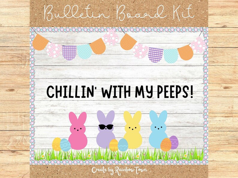 Easter Bunny Bulletin Board Kit Spring Door Decor March/april - Etsy