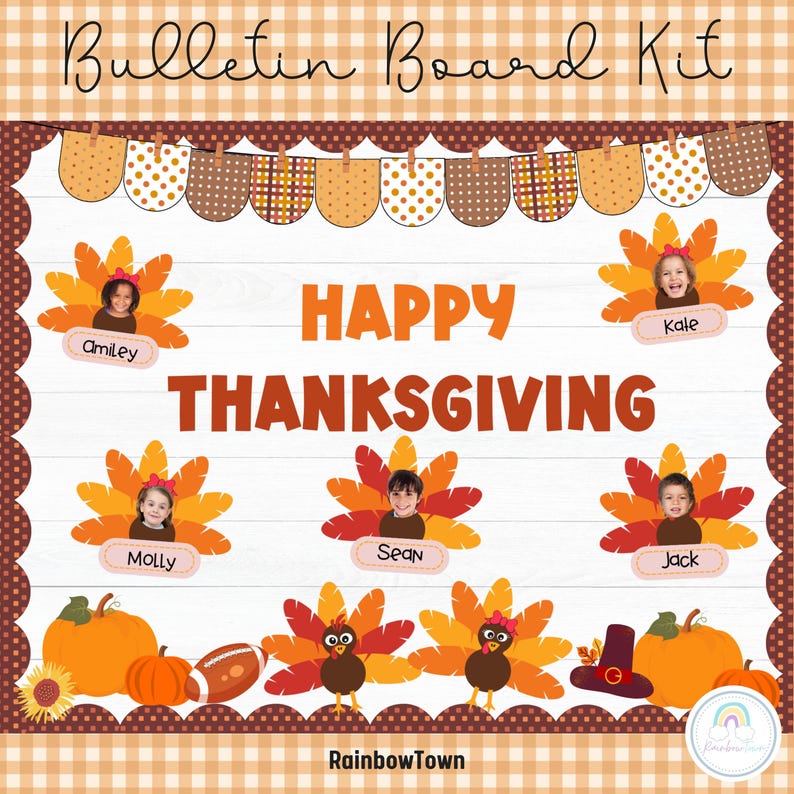 Thanksgiving Bulletin Board Kit Turkey Autumn Classroom Door ...