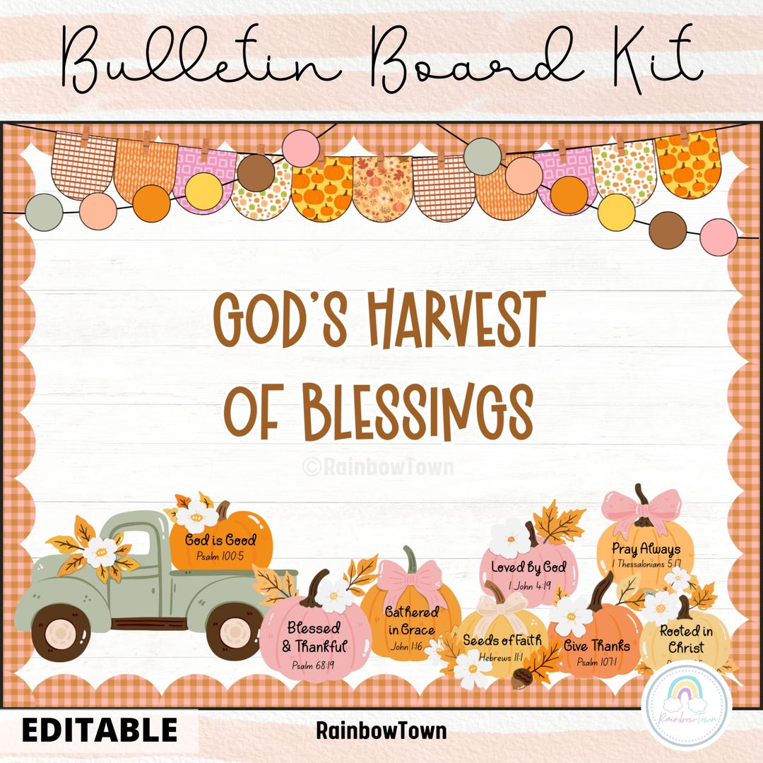 Fall Bulletin Board Kit | God's Harvest of Blessings | Christian ...