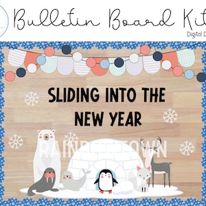 Winter Bulletin Board Kit Arctic Animals Classroom Decor Editable ...