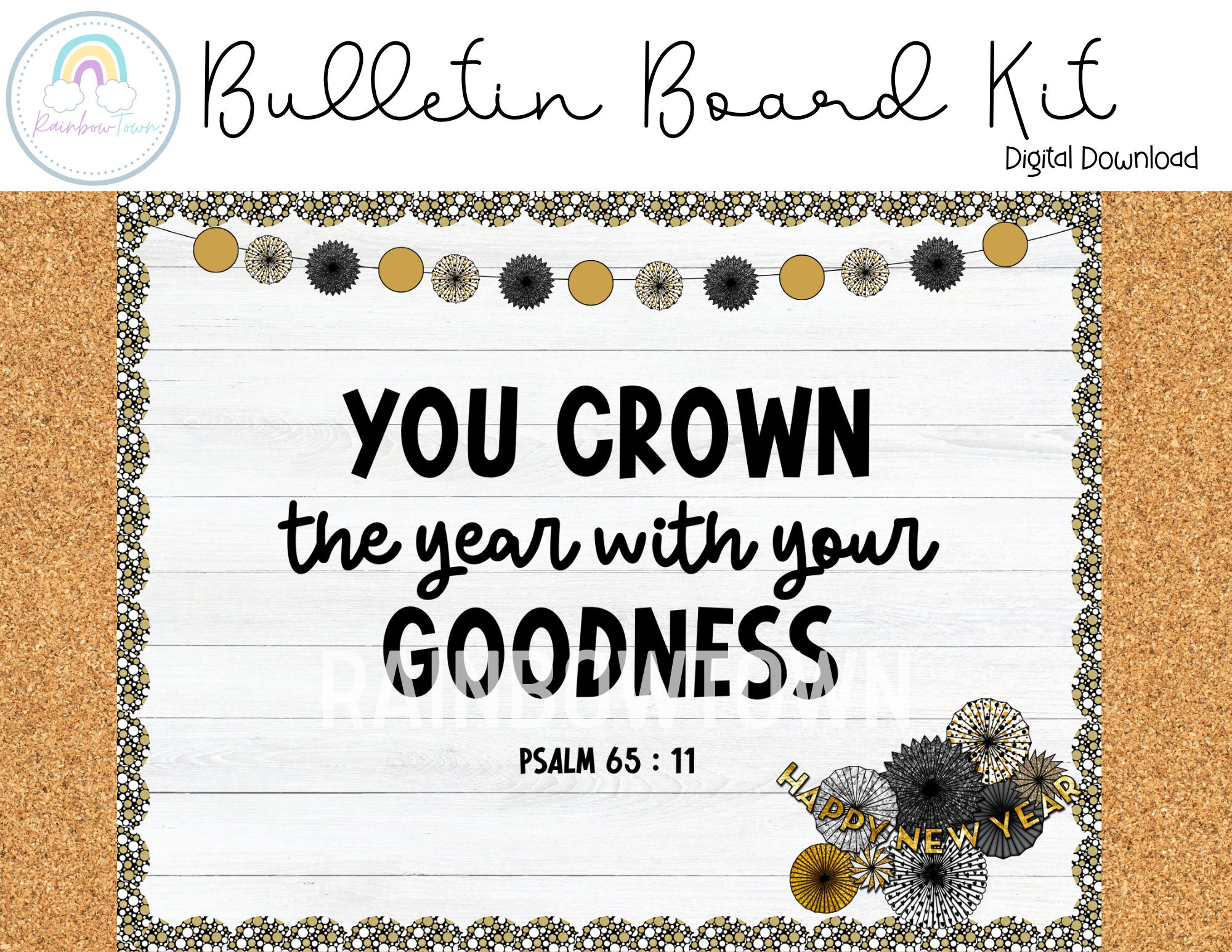 New Year Bulletin Board Kit Christian Classroom Decor Printable - Etsy