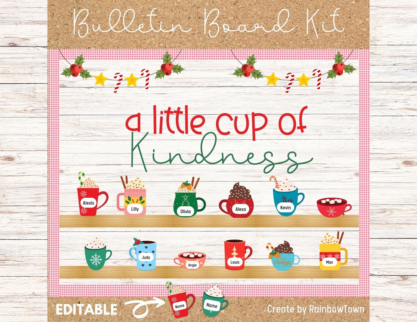 Christmas Bulletin Board Kit A Cup of Kindness Classroom Decor ...