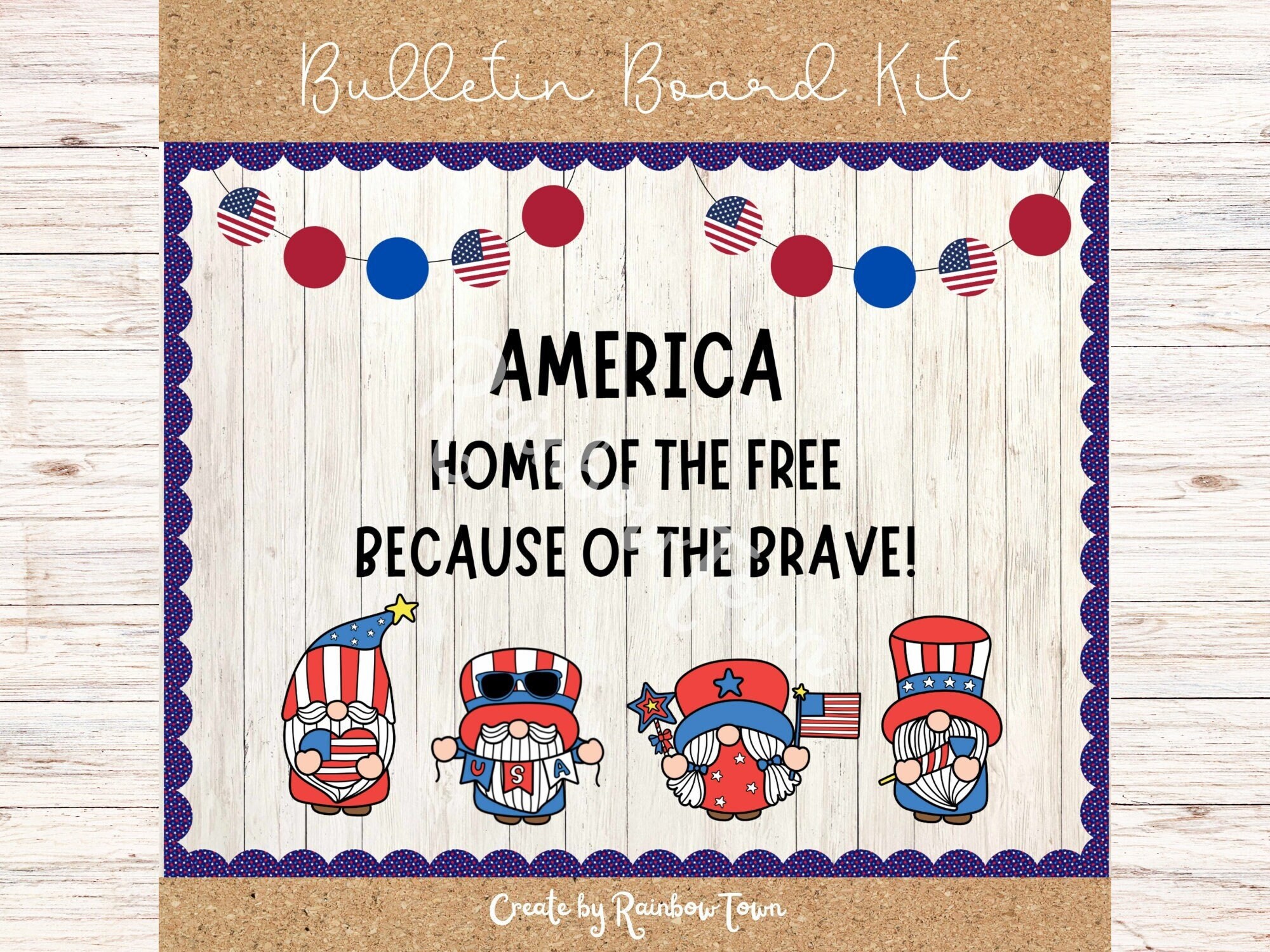 Patriotic Gnomes Bulletin Board 4th of July Classroom Decor - Etsy