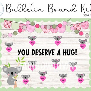Valentine's Day Bulletin Board Koala Classroom Decor Printable Editable ...