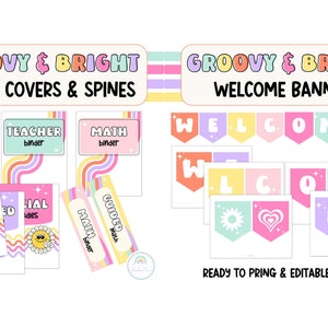 Groovy Bright Classroom Decor Bundle Pastel Classroom Theme Classroom ...