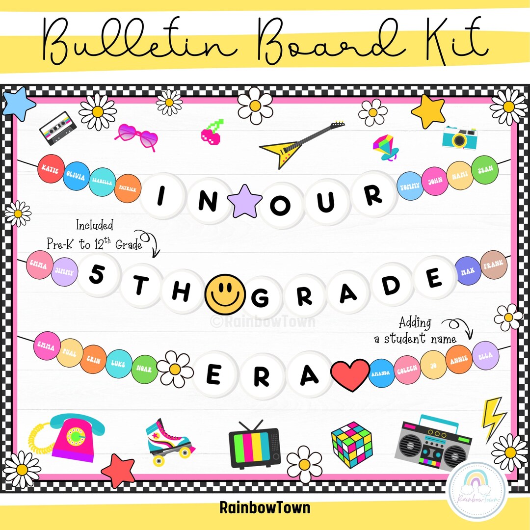 Retro Classroom Bulletin Board Kit: Friendship Bracelet Theme ...