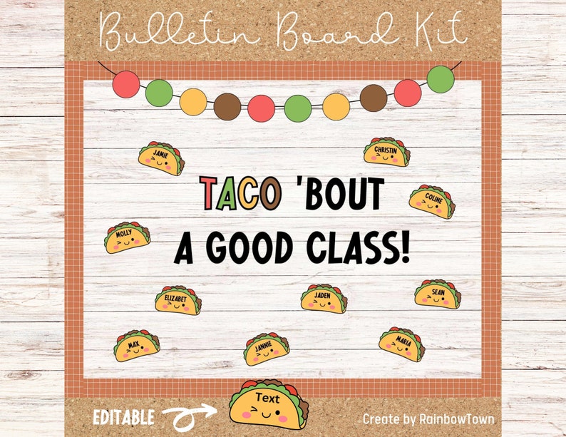 TACO Bulletin Board Kit Printable - Etsy
