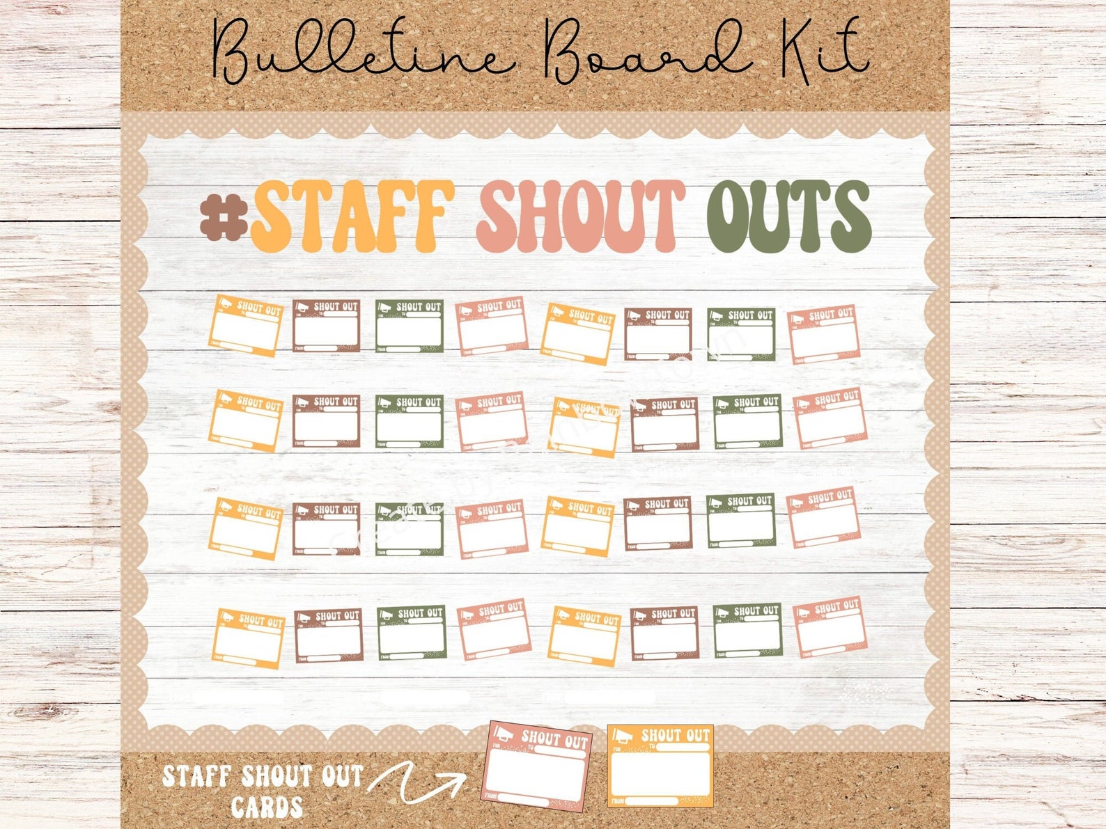 Staff Shout Outs Bulletin Board Wall Letters Shout Out Card Printable ...