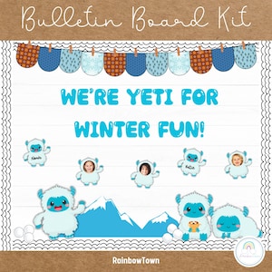 Winter Bulletin Board New Year Bulletin Board Yeti Classroom Decor ...