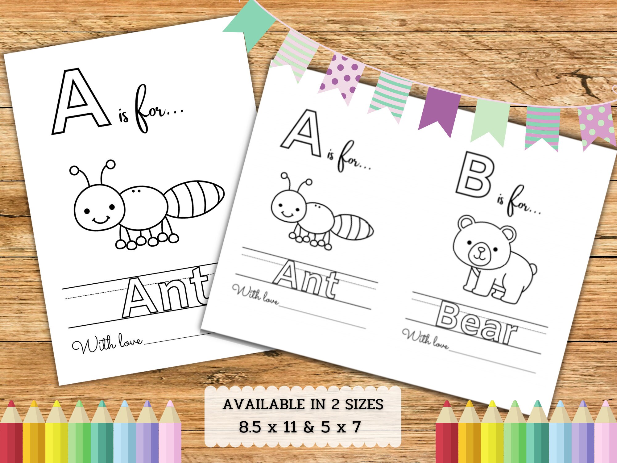 Baby's First ABC Book Printable Alphabet Coloring Book Baby Shower ...