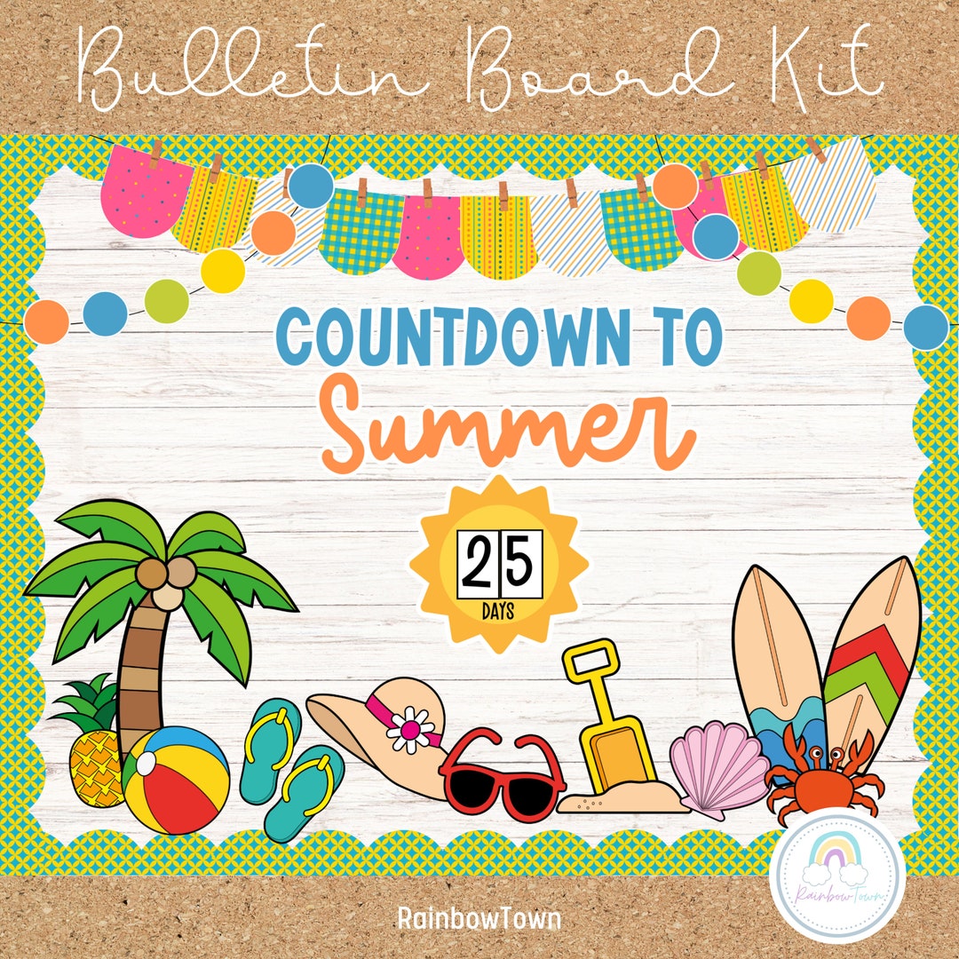 Summer Countdown Bulletin Board Kit End of the Year Bulletin Board - Etsy
