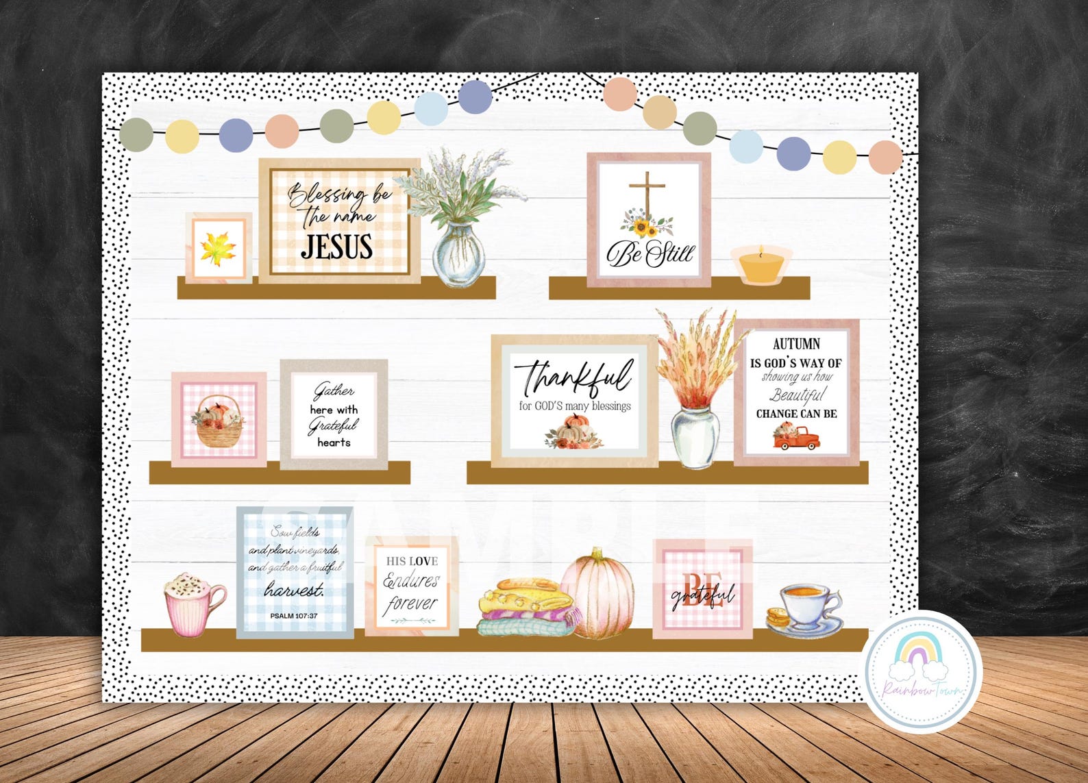 Thanksgiving Fall Bulletin Board Kit | Christian Classroom Decorations ...
