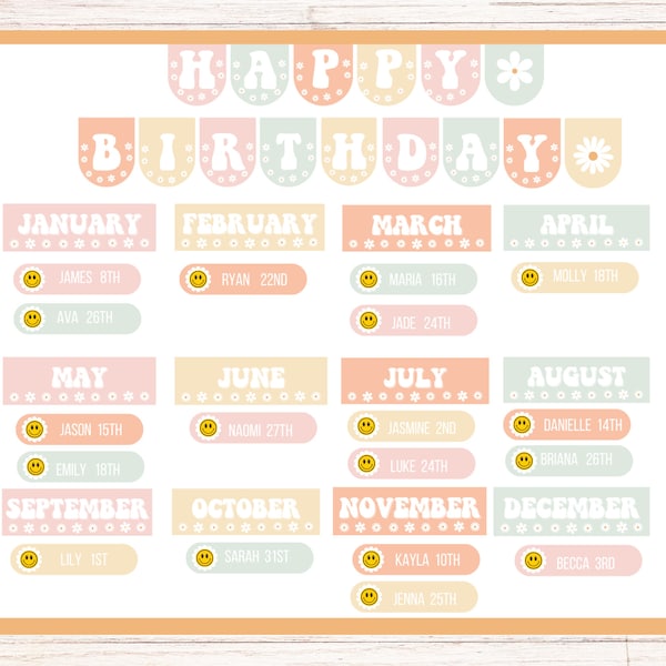Classroom Birthday Chart - Etsy