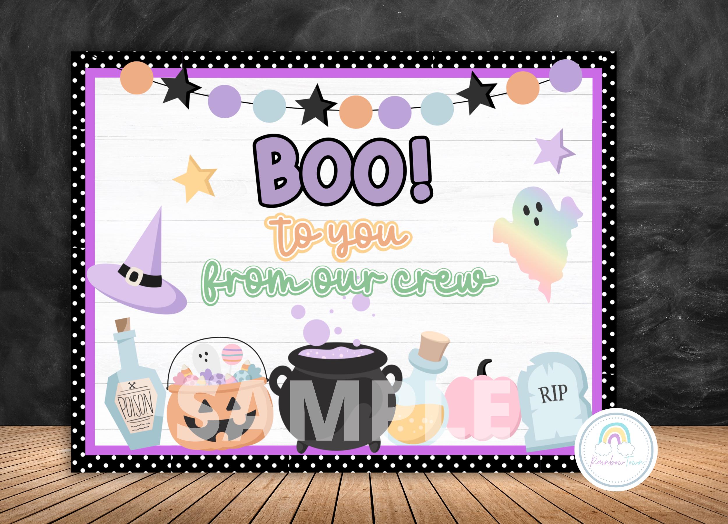 Halloween Bulletin Board Kit Groovy Pastel Classroom Decor Printable ...