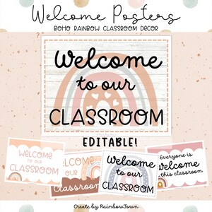 Boho Rainbow Classroom Decor Bundle Neutral Calm Classroom Decorations ...