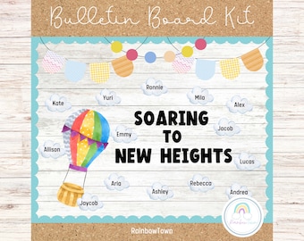 Hot Air Balloons Spring Bulletin Board & Interactive Classroom Decor ...