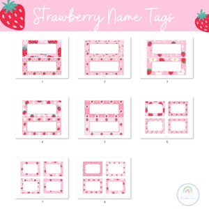 Strawberry Name Tags Editable Name Labels Printable Digital Download - Etsy