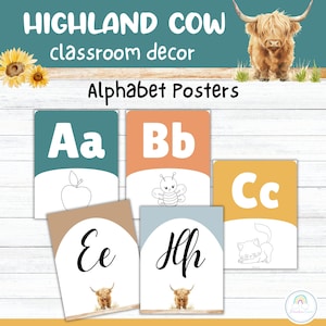 Highland Cow Classroom Decor Boho Neutral Theme Decorations Printable ...