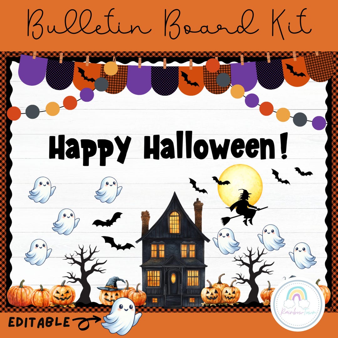 Halloween Spooky House Bulletin Board Kit | October Classroom Decor ...