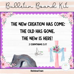 Easter Bulletin Board Kit: Christian Classroom Decor (printable PDF) - Etsy