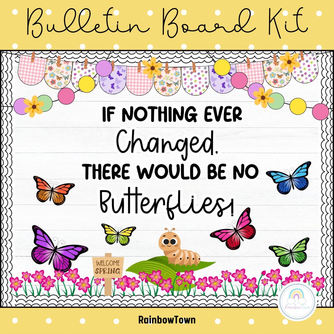 Spring Bulletin Board Butterflies Theme Christian Classroom Decor ...
