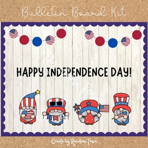 Patriotic Gnomes Bulletin Board 4th of July Classroom Decor Summer ...