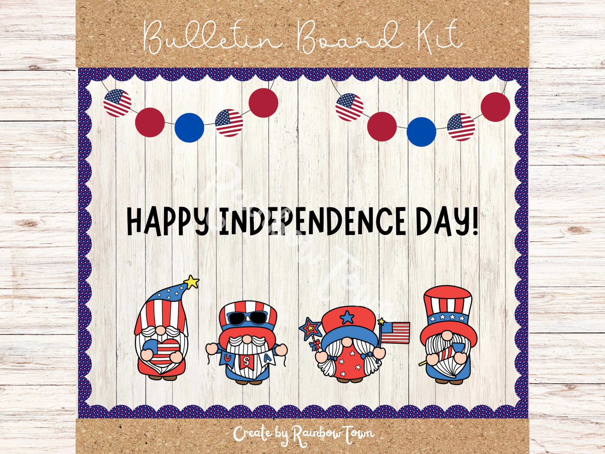 Patriotic Gnomes Bulletin Board 4th of July Classroom Decor - Etsy